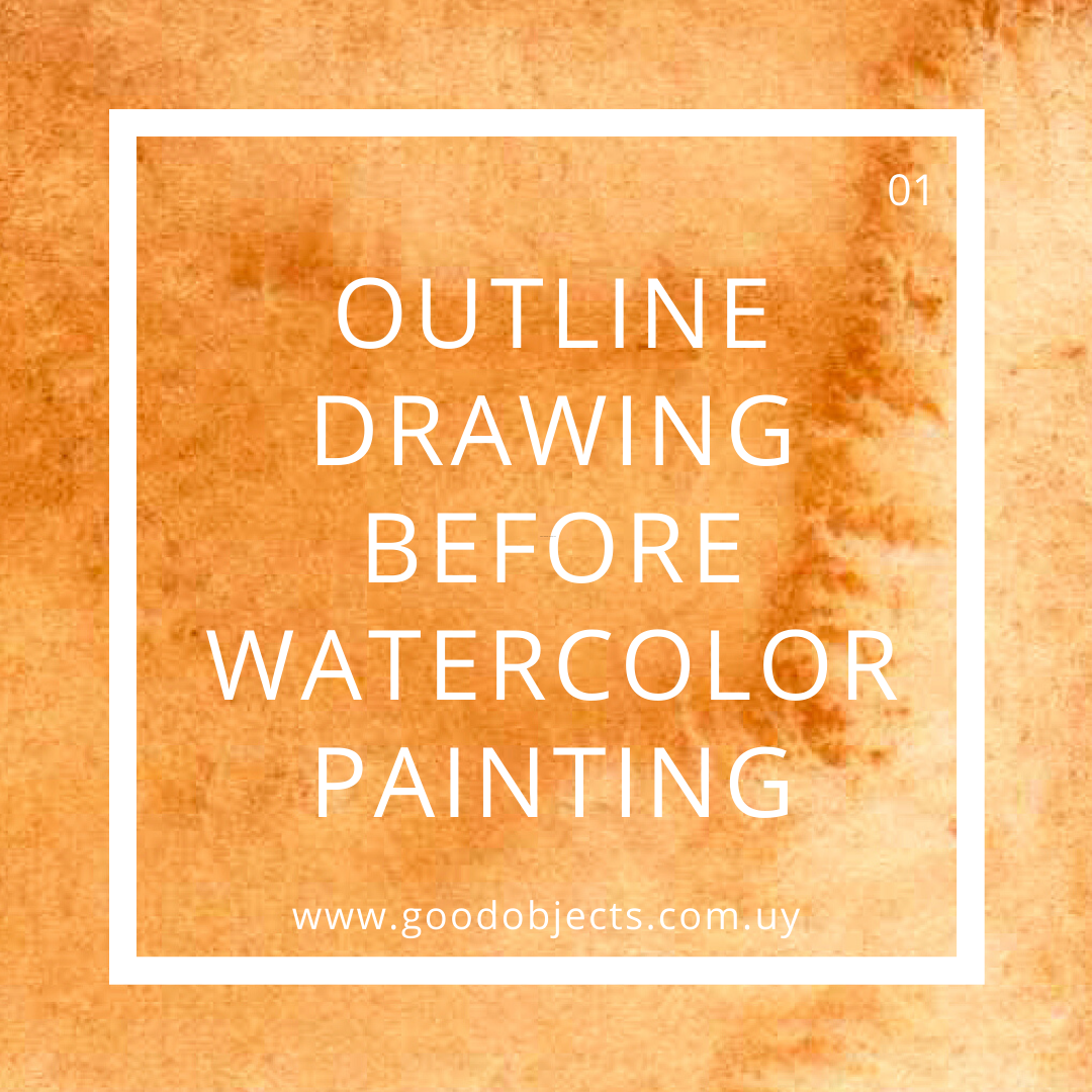 Outline drawing before watercolor painting – Casa Objeto